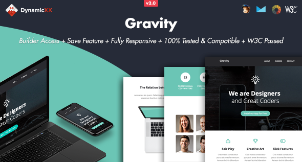 Gravity - Responsive Email + Online Builder by DynamicXX | ThemeForest